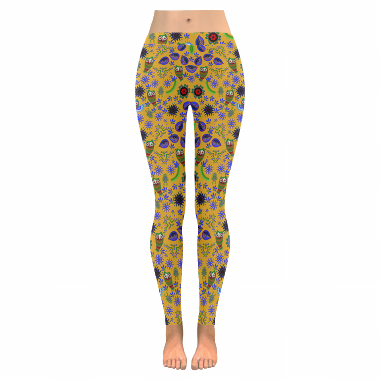 Owl Yellow Low Rise Leggings – BollyDoll