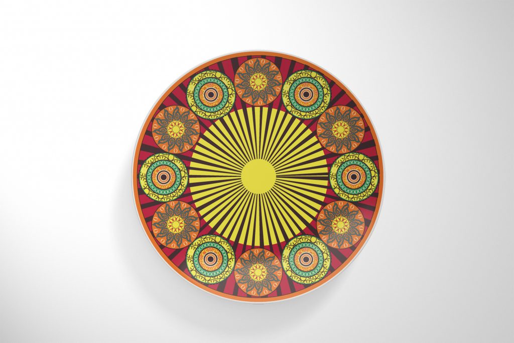 Flower Wheels Red Base with Spokes Dinnerware Plate – BollyDoll