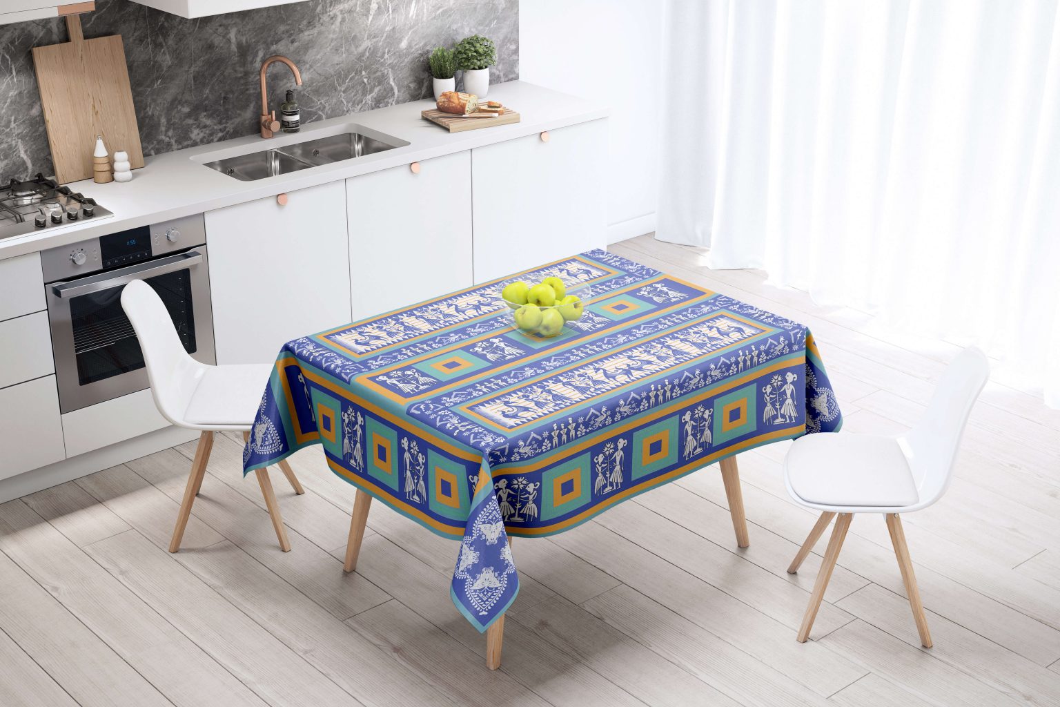 Blue and Gold Table Cloth – BollyDoll
